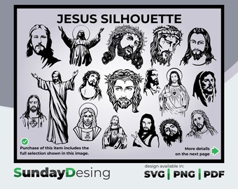 29 Jesus Svg Bundle, Christ Svg, God Svg, Jesus Silhouette, Christian ...