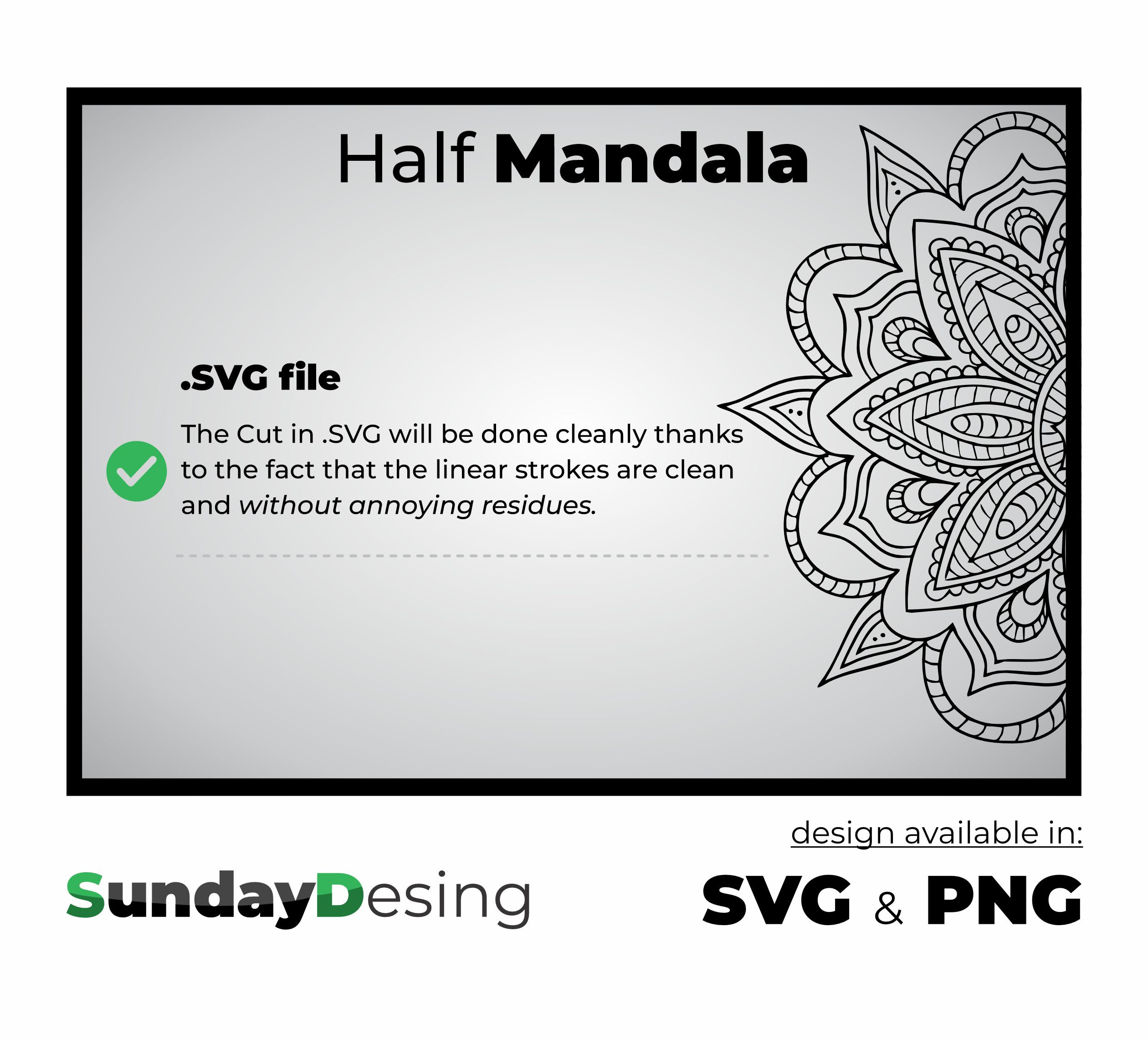 Collection 11 Half Mandalas, Png, Svg - Etsy