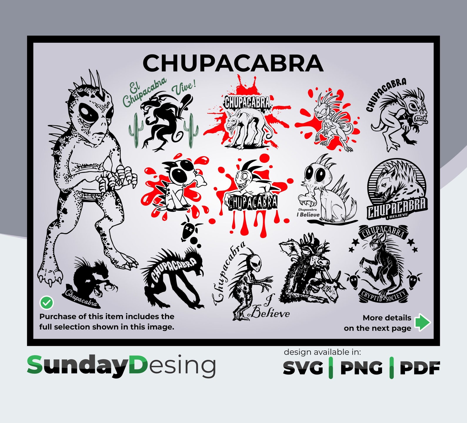 Chupacabra Designs, Svg, Png, Chupacabra Florklore Mexican, Cryptid ...
