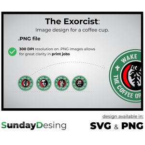 5 Fun Coffee Exorcist Designs, PNG, SVG, Great for T-shirts, Stickers ...