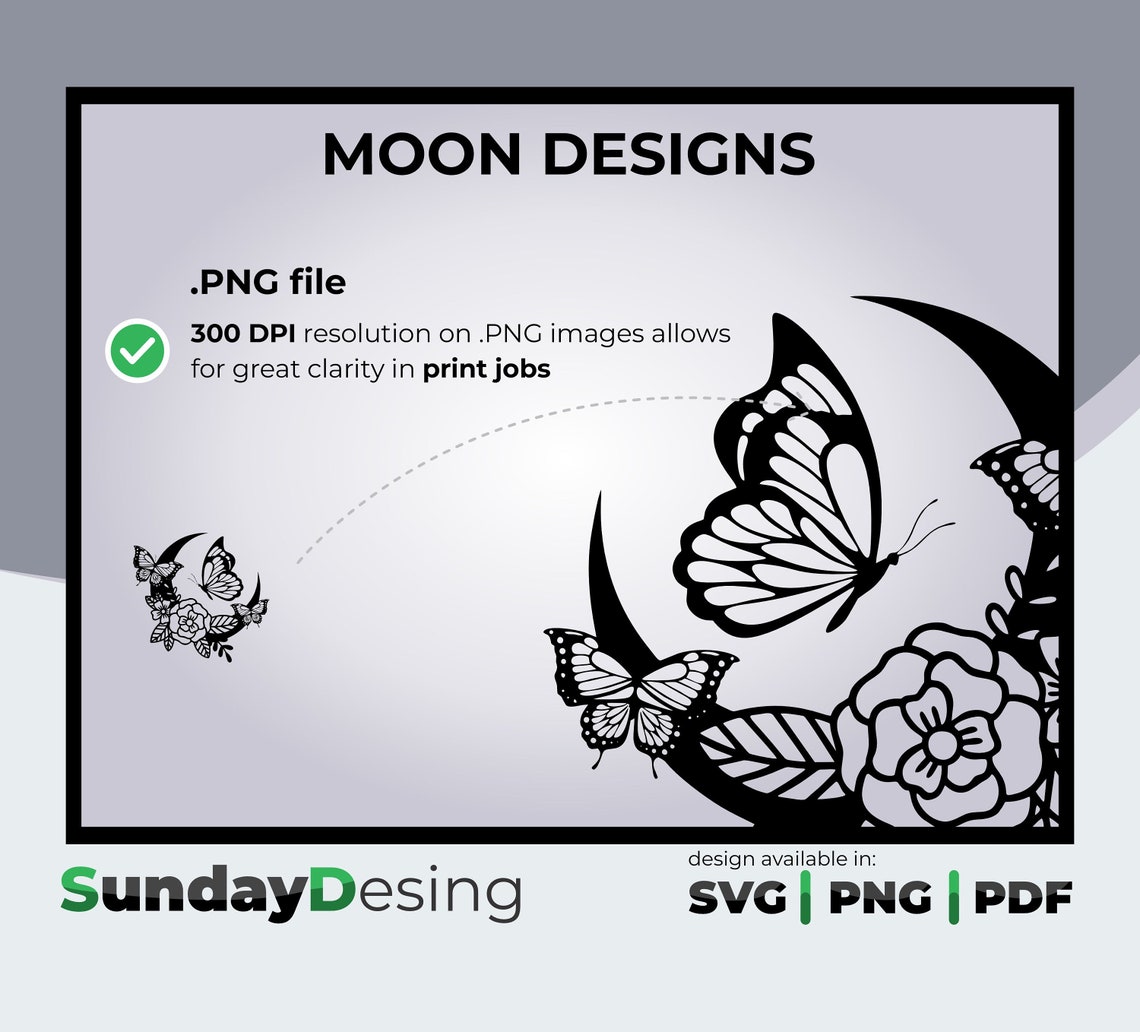 MOON BUNDLE SVG Png Dxf Pdf Ai Moon Designs Moon Vector Moon Fairy ...