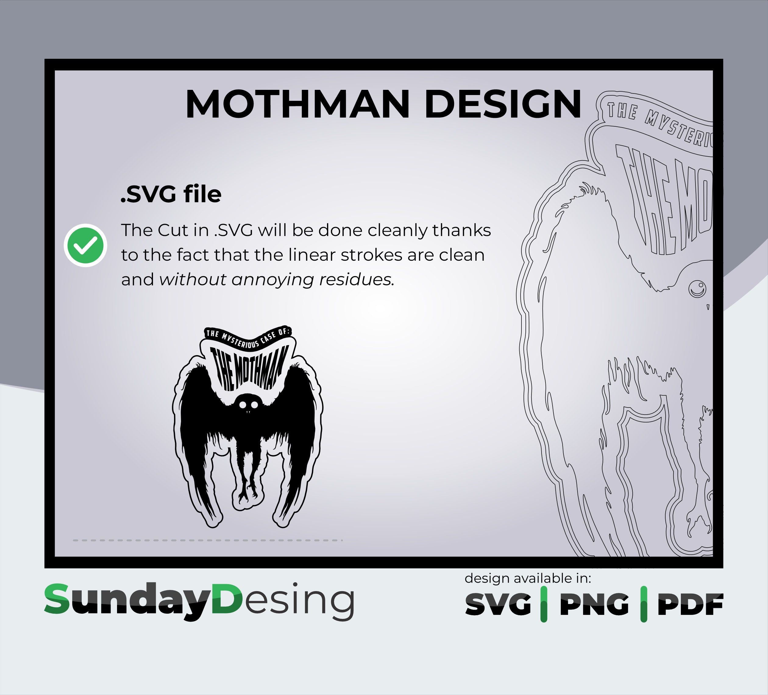 Mothman Svg Silhouette, Png, Pdf, Mothman Lineart, the Mothman Cut ...