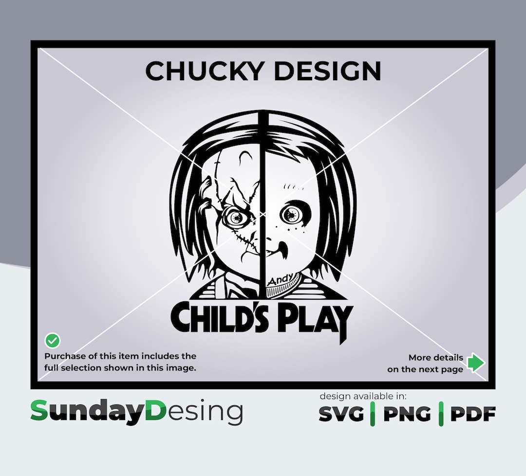 Chucky Lineart Design, Chucky Face Svg, Printable Horror Designs - Etsy