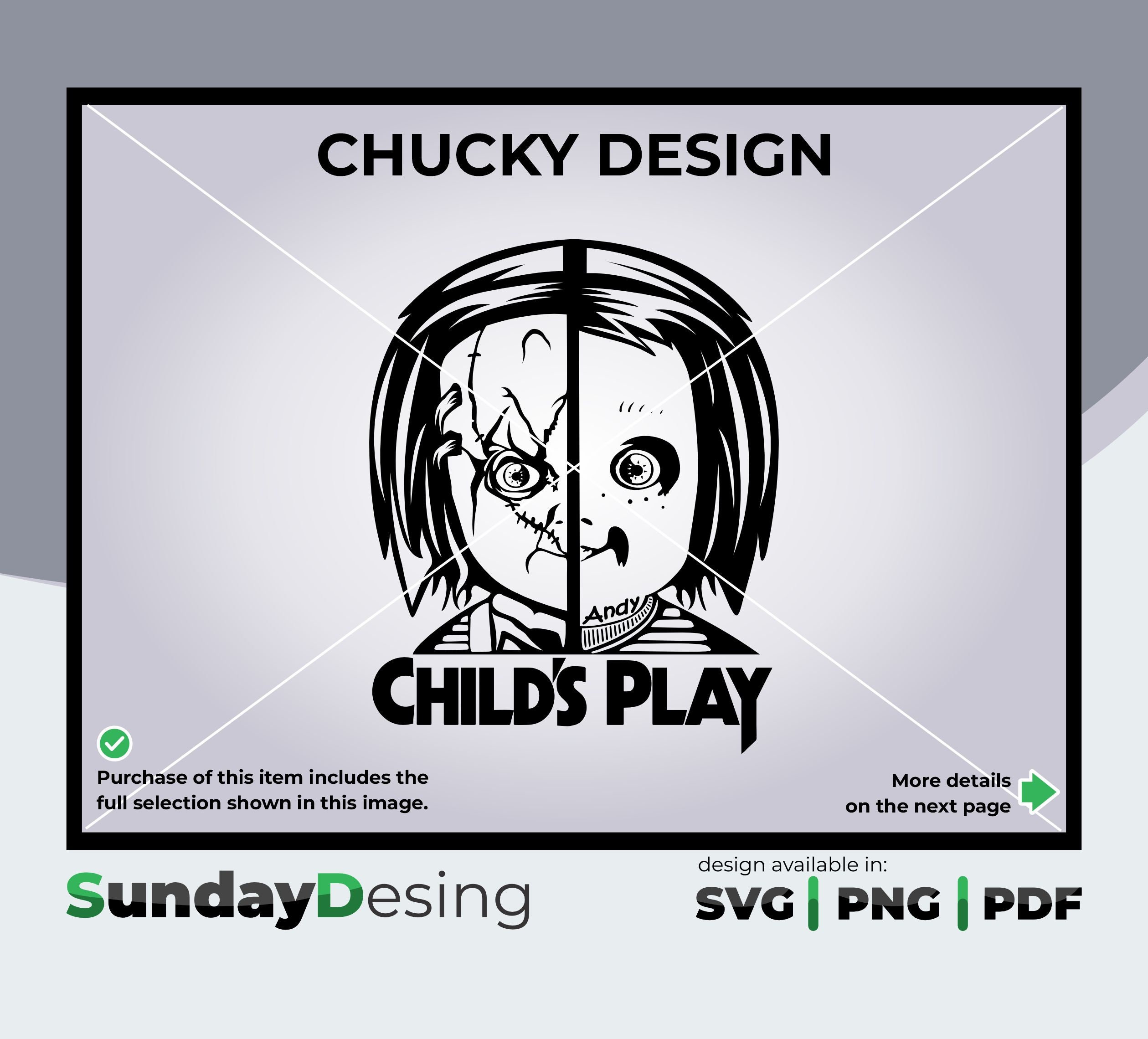 Chucky Lineart Design, Chucky Face Svg, Printable Horror Designs - Etsy