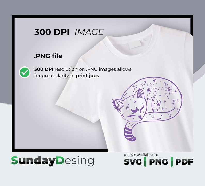 Mystic Cat Lineart, Moon and Cat Design, Eps, Svg, Dxf, Ai, Png ...