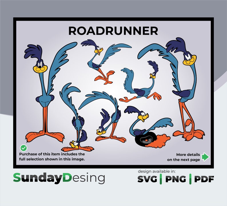 Roadrunner Svg, Layered Files, Roadrunner Printable Files, Roadrunner ...