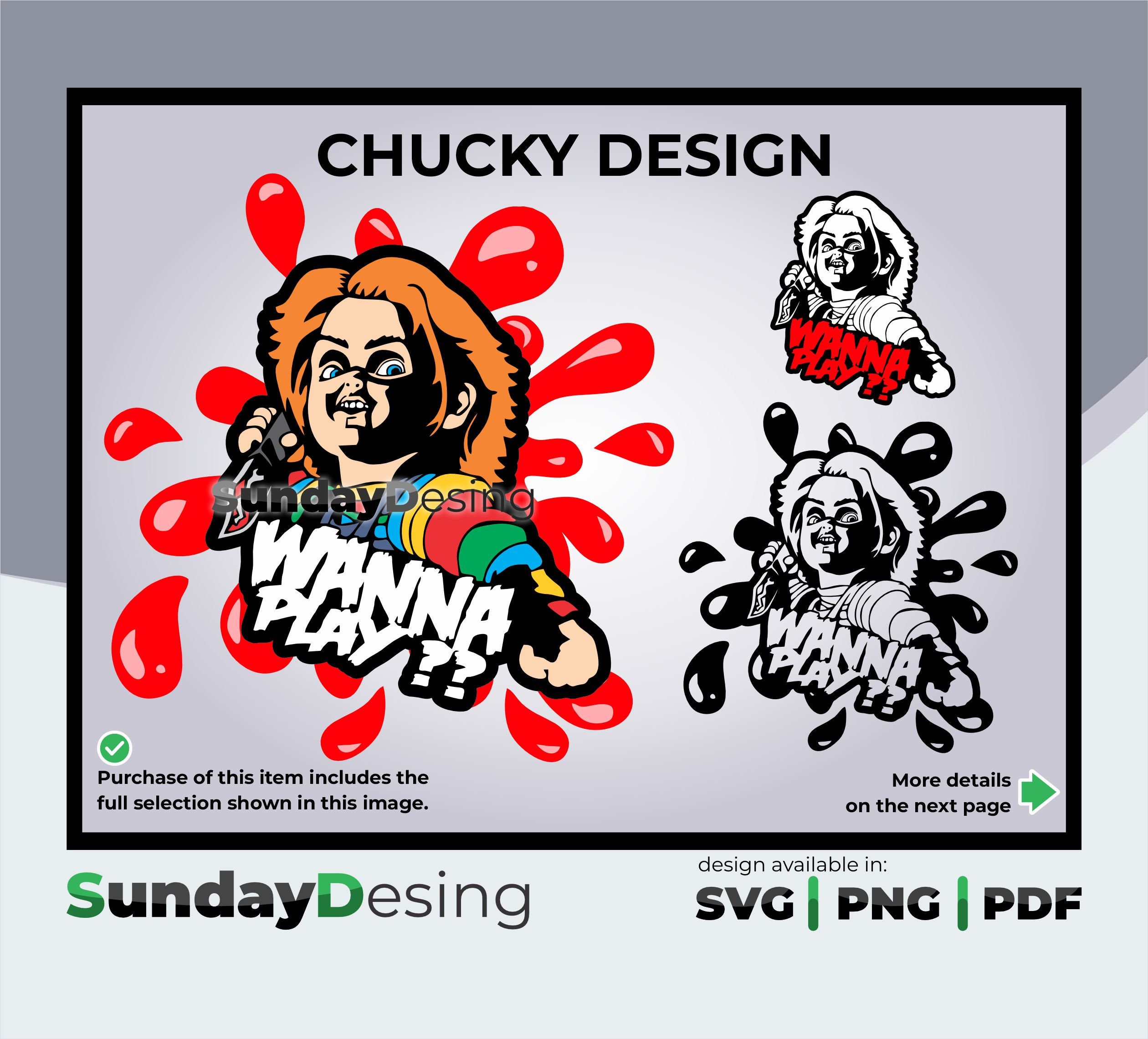 Wanna Play, Chucky Design, Svg Art, Png Deisgn Chucky, Chucky ...