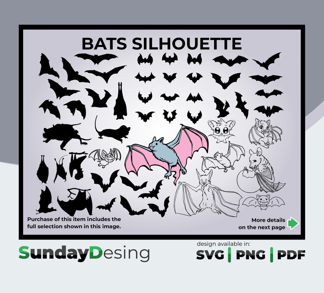 Bats Svg Bundle, Halloween Bats, Png, Dxf, Bat Svg, Thanksgiving ...