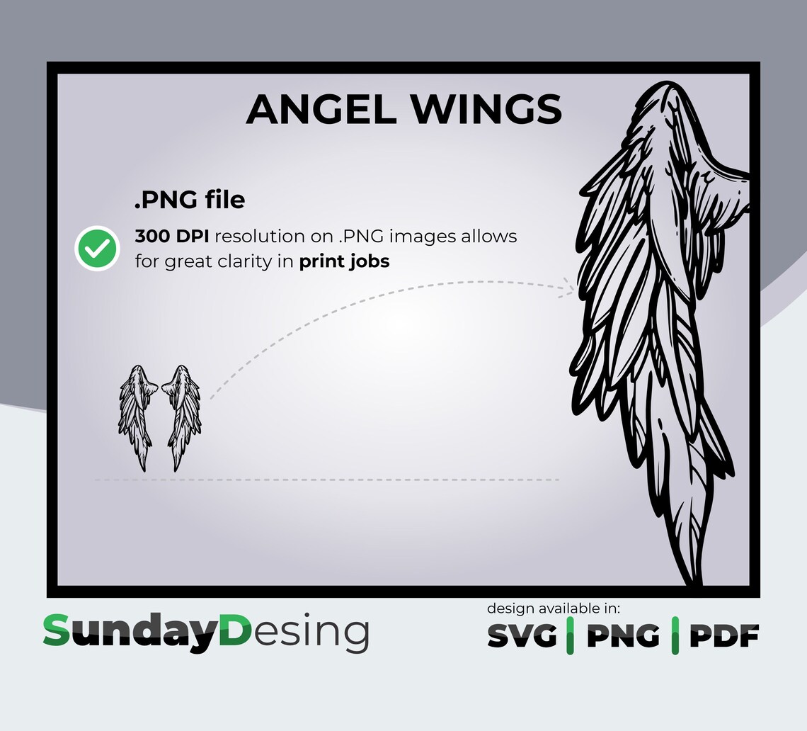 Angel Wings, Svg, Png, Silhouette of Wings, Dxf Wings Designs - Etsy