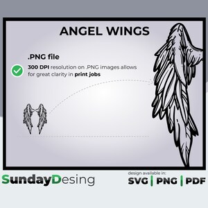 Angel Wings, Svg, Png, Silhouette of Wings, Dxf Wings Designs - Etsy