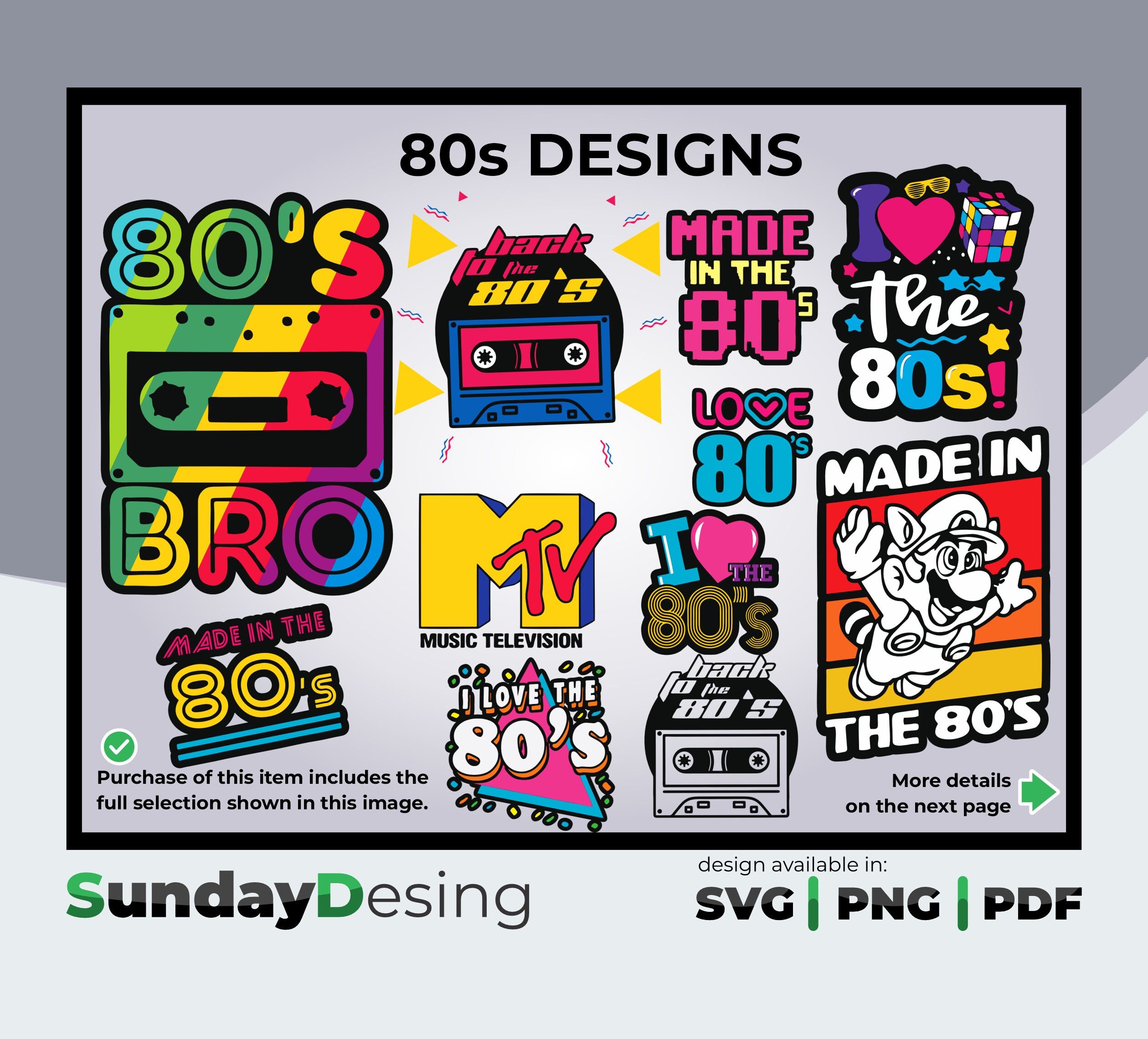 Retro 80s Svg, Made in the 80s, Love 80s Svg, Birthday Svg, Made in the 80s Svg, 80s Clipart ...