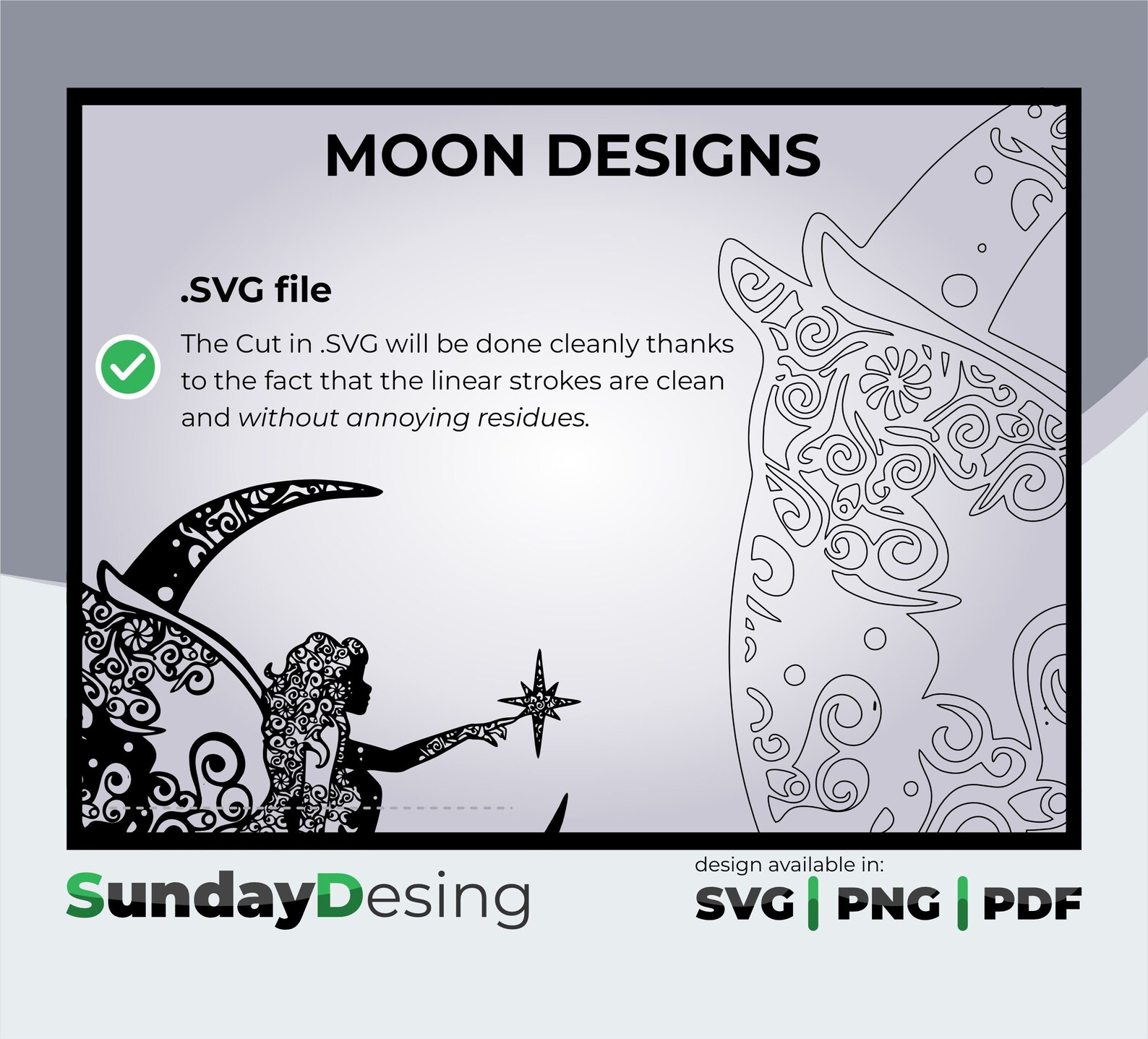 MOON BUNDLE SVG Png Dxf Pdf Ai Moon Designs Moon Vector Moon Fairy ...