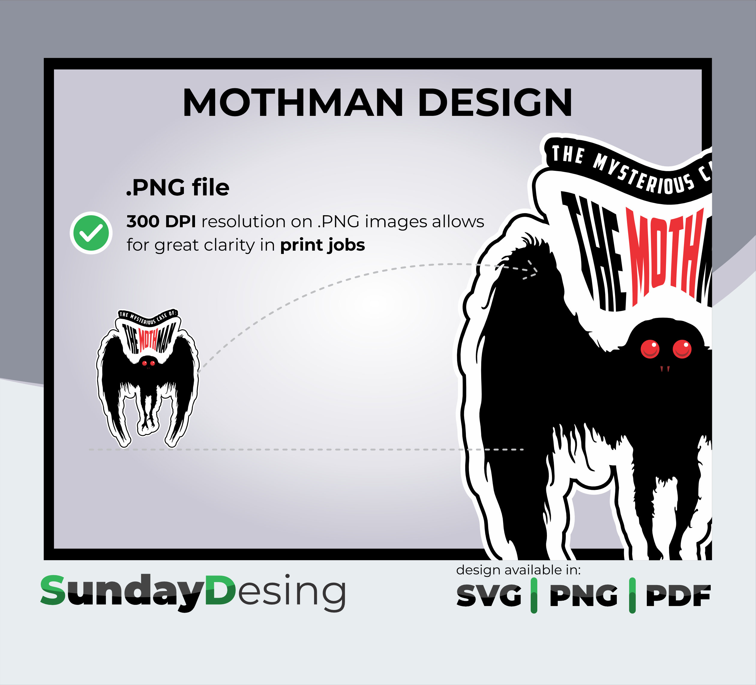 Mothman Svg Silhouette, Png, Pdf, Mothman Lineart, the Mothman Cut ...