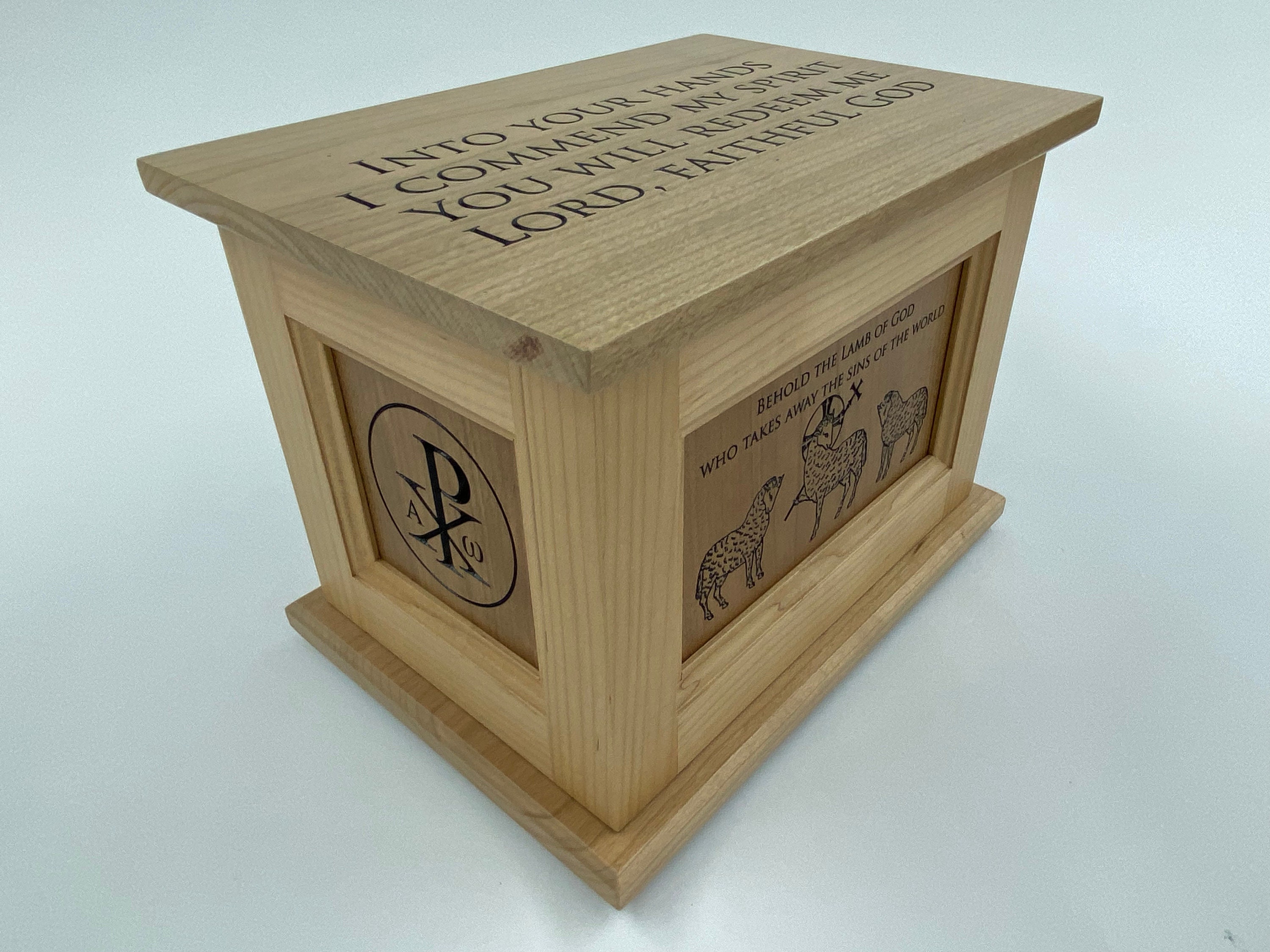 Lamb of God Sacred Art Carved Urn for Human Ashes / 260 Cubic Inches ...