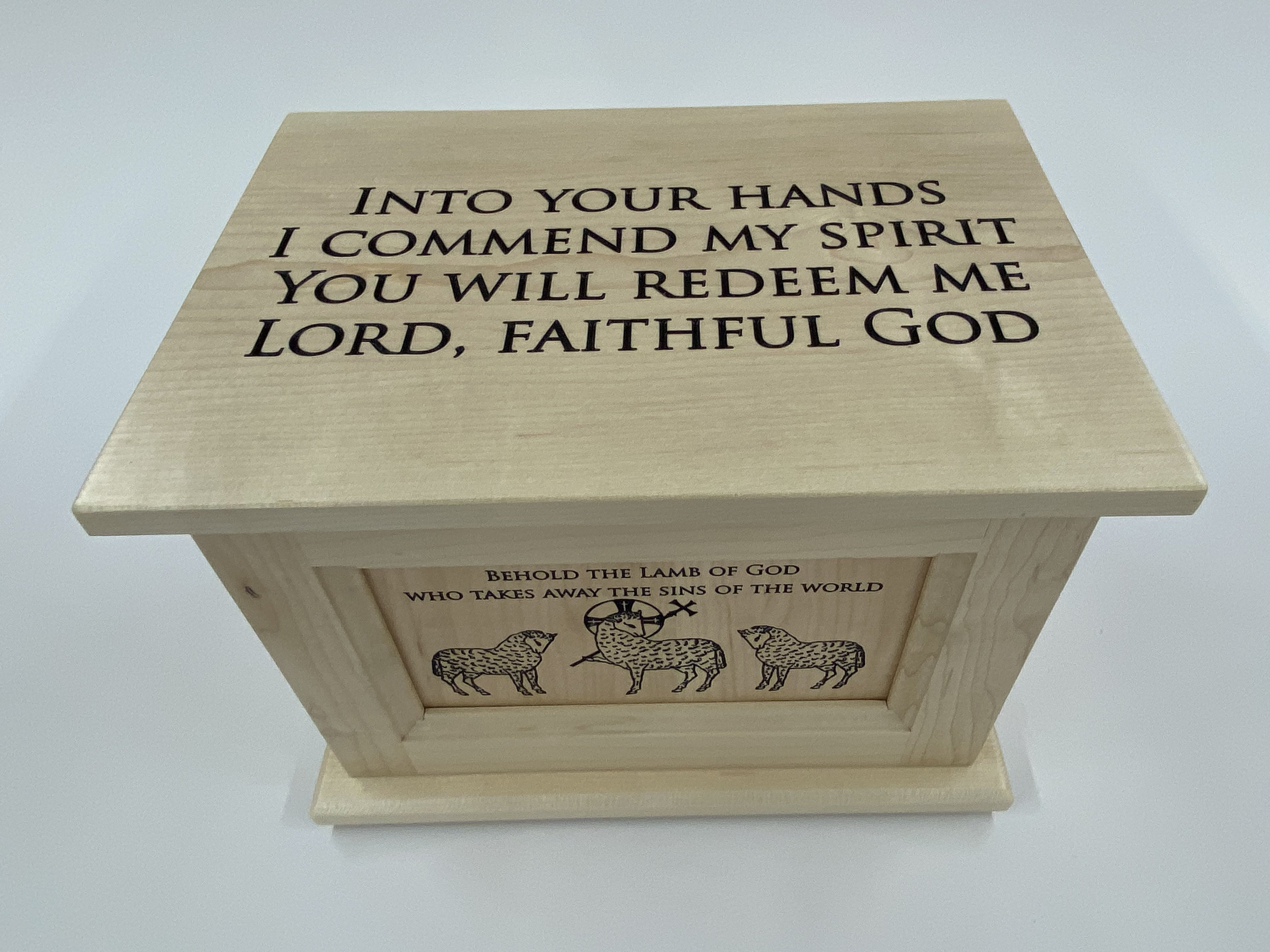 Lamb of God Sacred Art Carved Urn for Human Ashes / 260 Cubic Inches ...