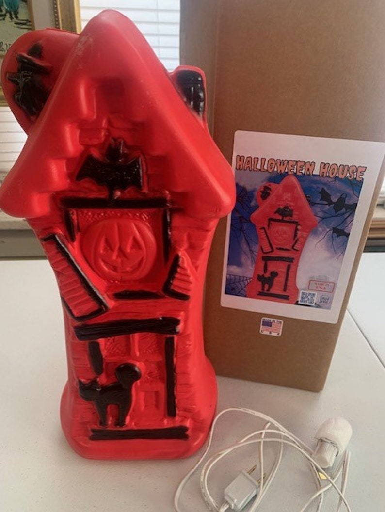 On Sale!!! JAH Blow Mold Halloween House New Made in USA Outdoor OR ...