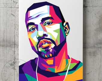 Rapper Pop Art Portrait Poster Abstract Hip Hop Art Rapper Poster Hip ...