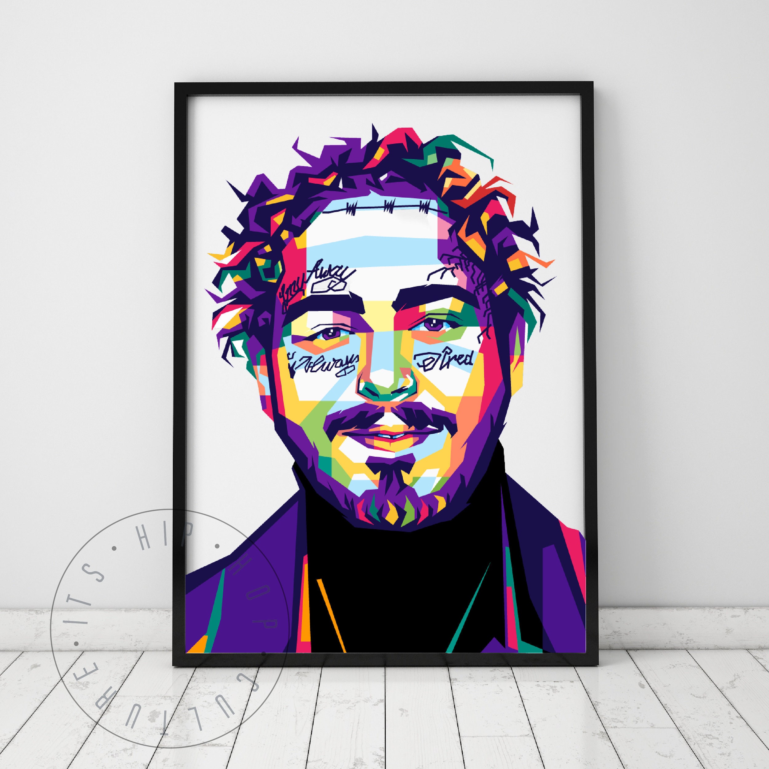 Rapper Pop Art Portrait Poster Abstract Hip Hop Art Rapper Poster Hip ...