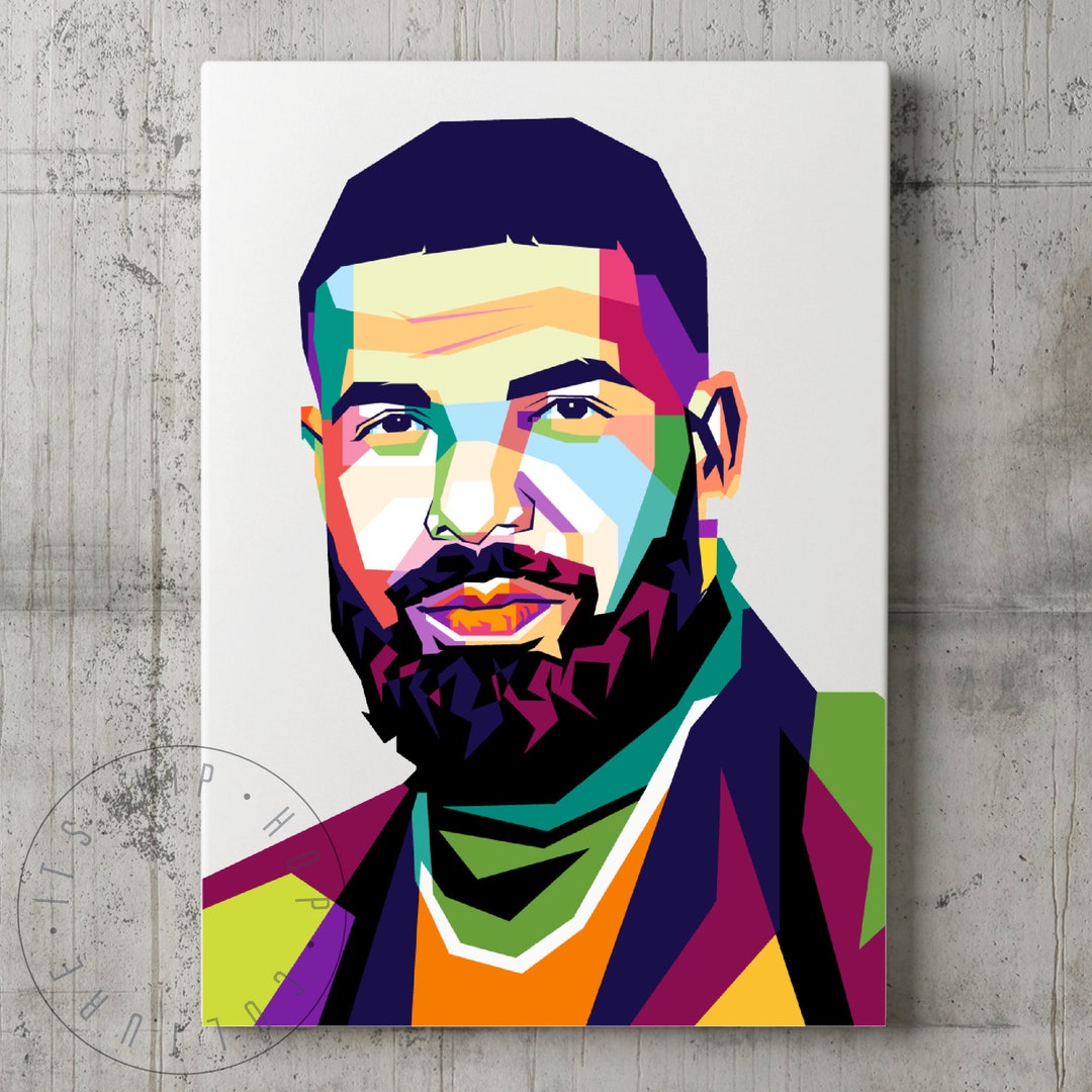 Rapper Pop Art Portrait Poster Abstract Hip Hop Art Rapper Poster Hip ...