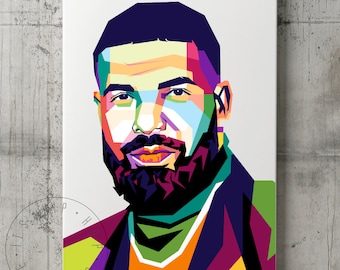 Rapper Pop Art Portrait Poster Abstract Hip Hop Art Rapper Poster Hip ...