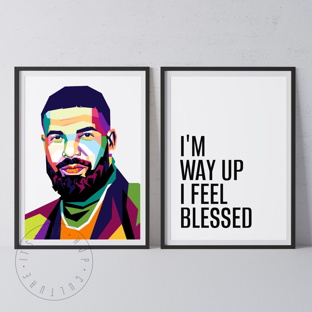 Set of 2 Rap Posters Blessed Lyrics Rapper Poster Rap Lovers Print Hip ...