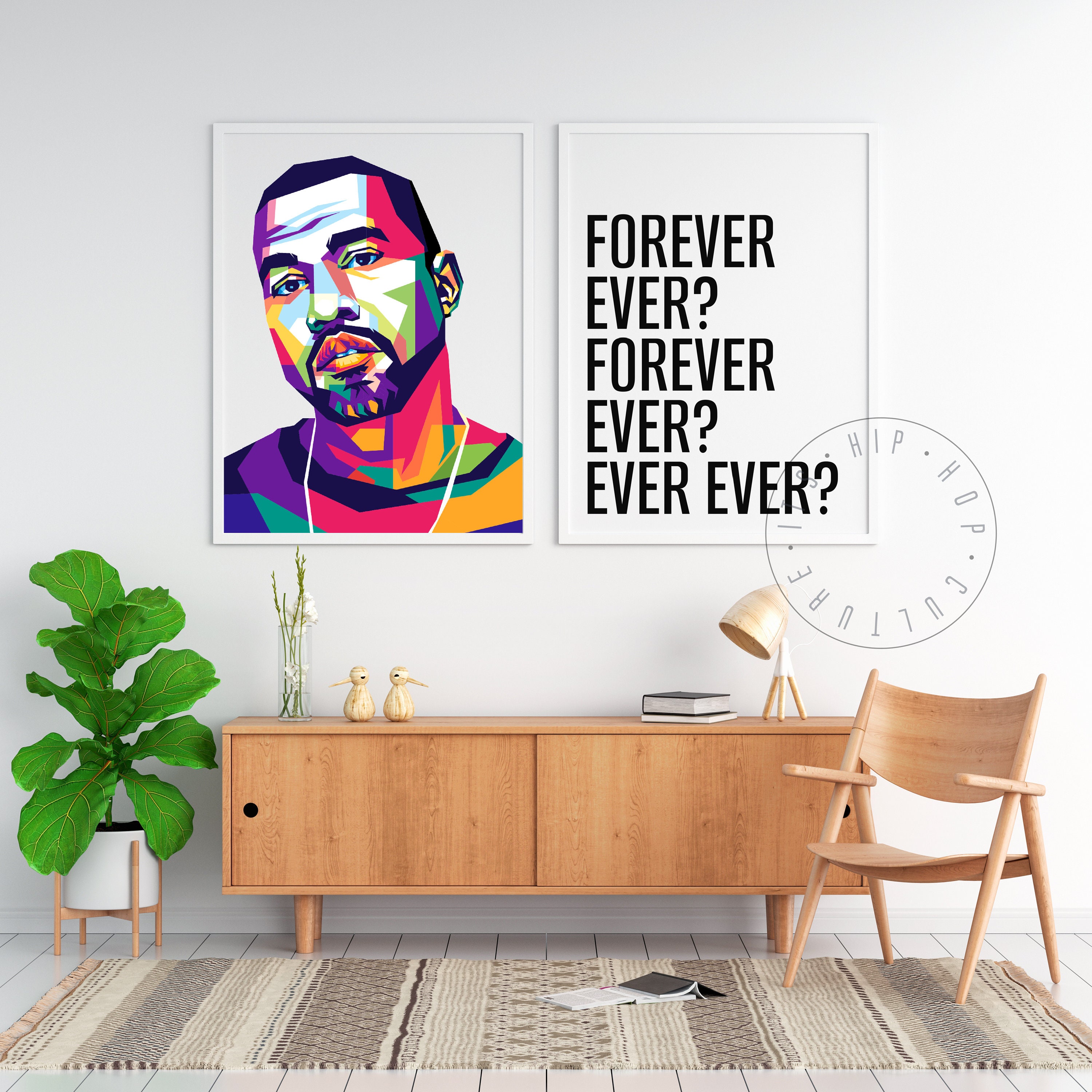 Set of 2 Rap Posters Forever Ever Lyrics Hip Hop Lover Print Rapper ...