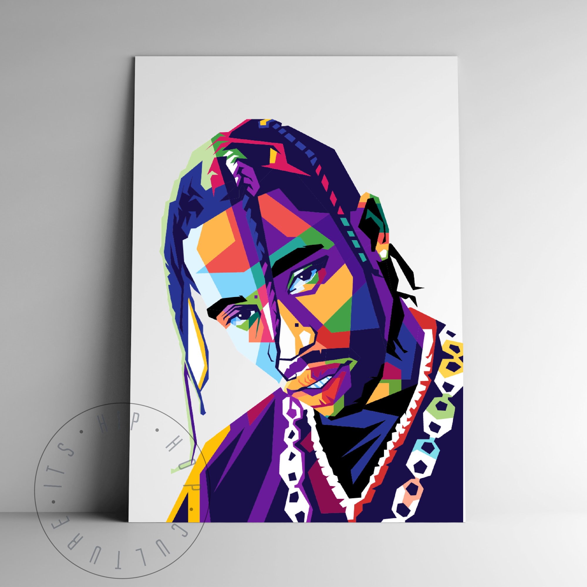 Rapper Pop Art Portrait Poster Abstract Hip Hop Art Rapper Poster Hip ...
