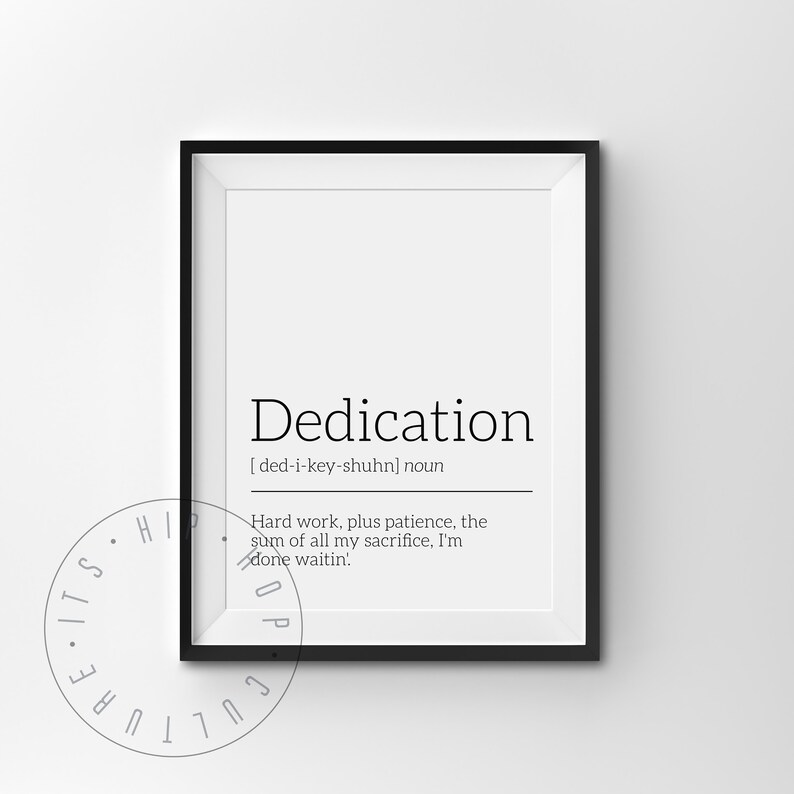 Dedication Lyric Definition Print Dedication Song Lyric Hip Hop Poster ...