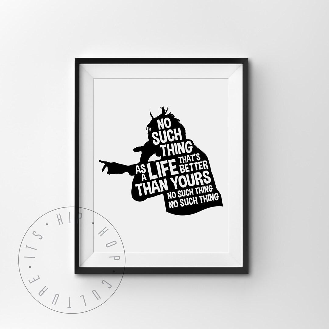 Rapper Portrait Poster Hip Hop Quote Rap Music Lyrics Old School Rap ...