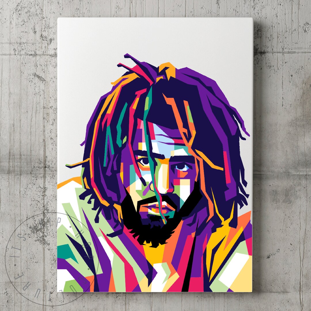 Rapper Pop Art Portrait Poster Abstract Hip Hop Art Rapper Poster Hip ...