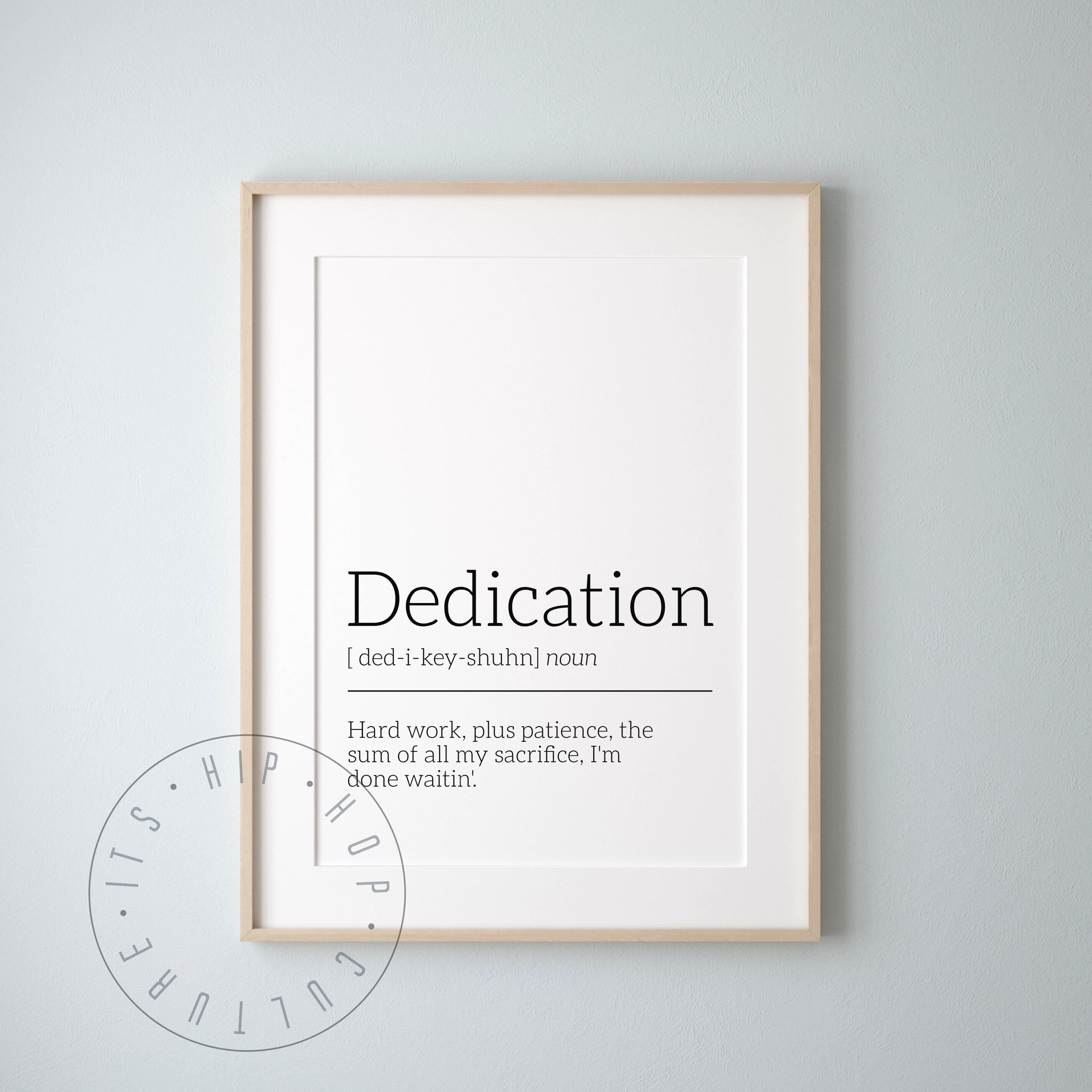 Dedication Lyric Definition Print Dedication Song Lyric Hip Hop Poster ...