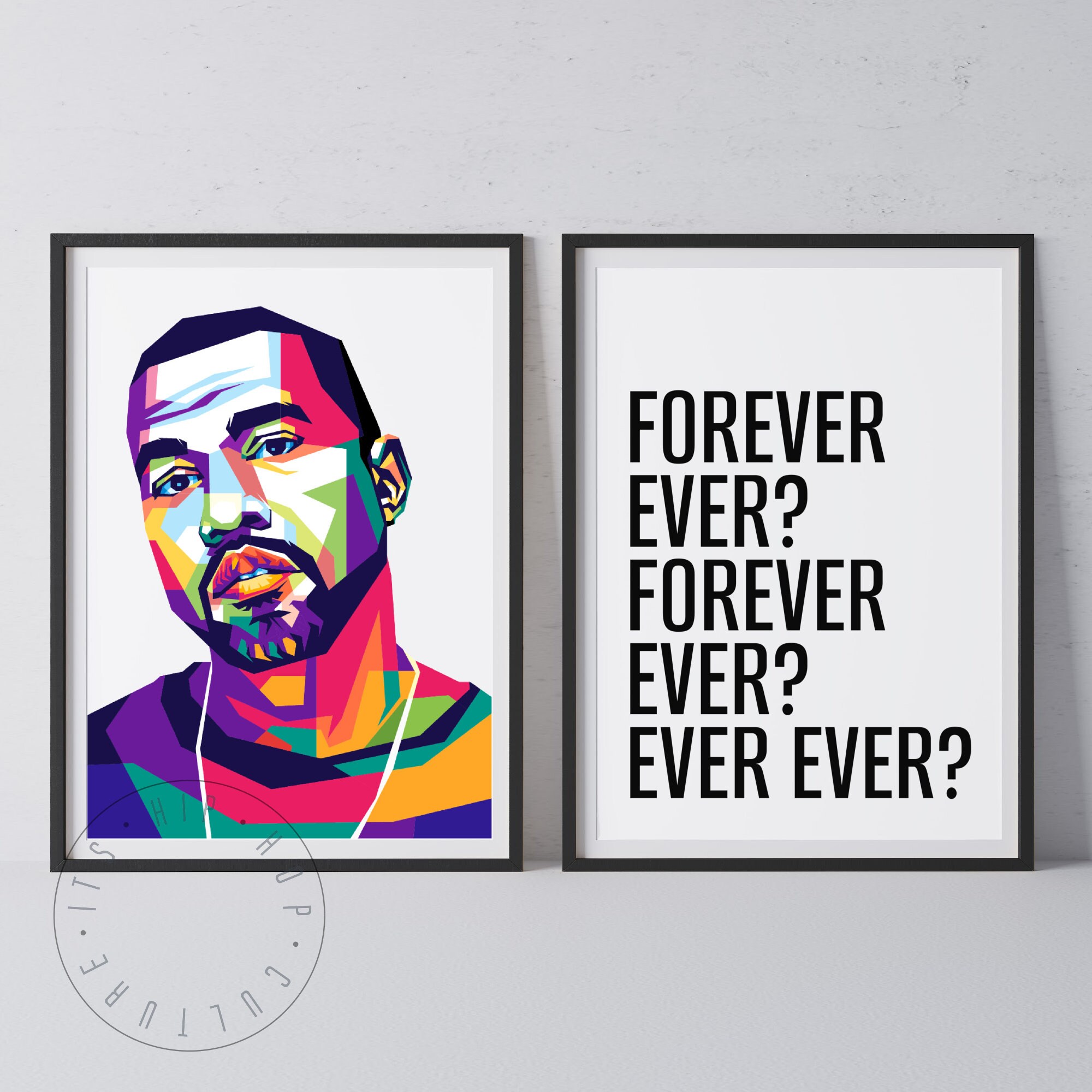 Set of 2 Rap Posters Forever Ever Lyrics Hip Hop Lover Print Rapper ...