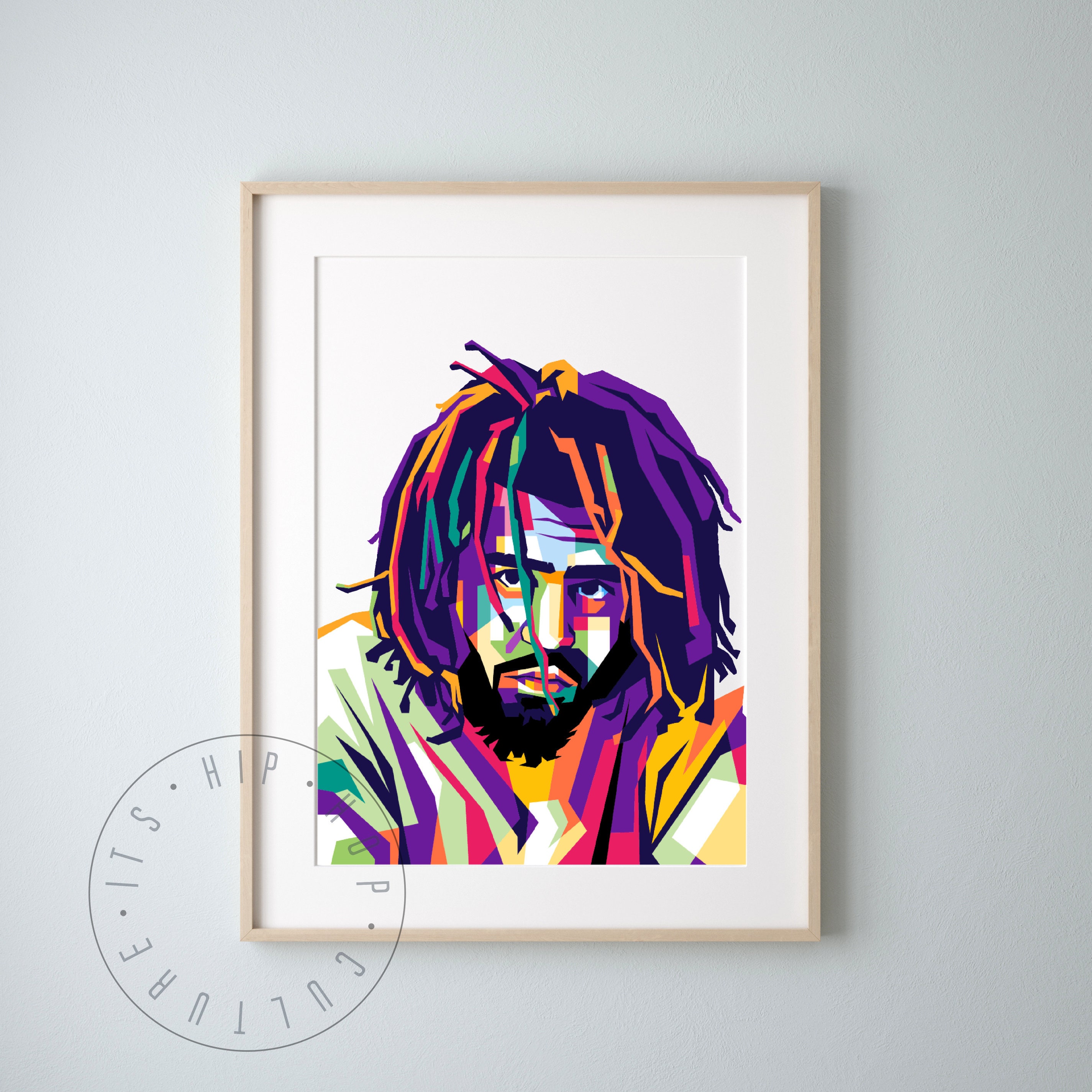 Rapper Pop Art Portrait Poster Abstract Hip Hop Art Rapper Poster Hip ...