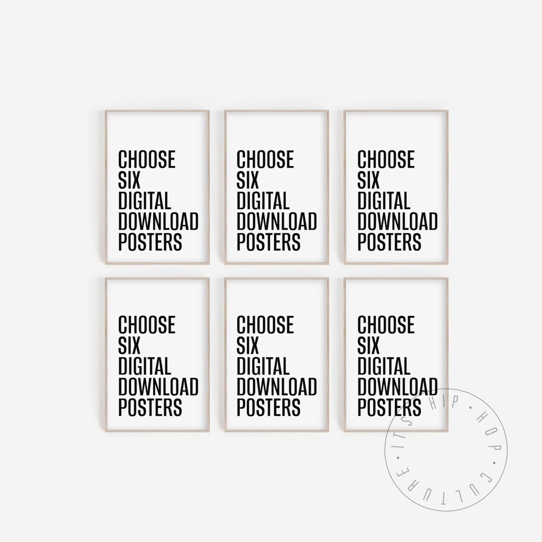 Set of 6 Posters Hip Hop Digital Download Posters You Pick Six Posters ...