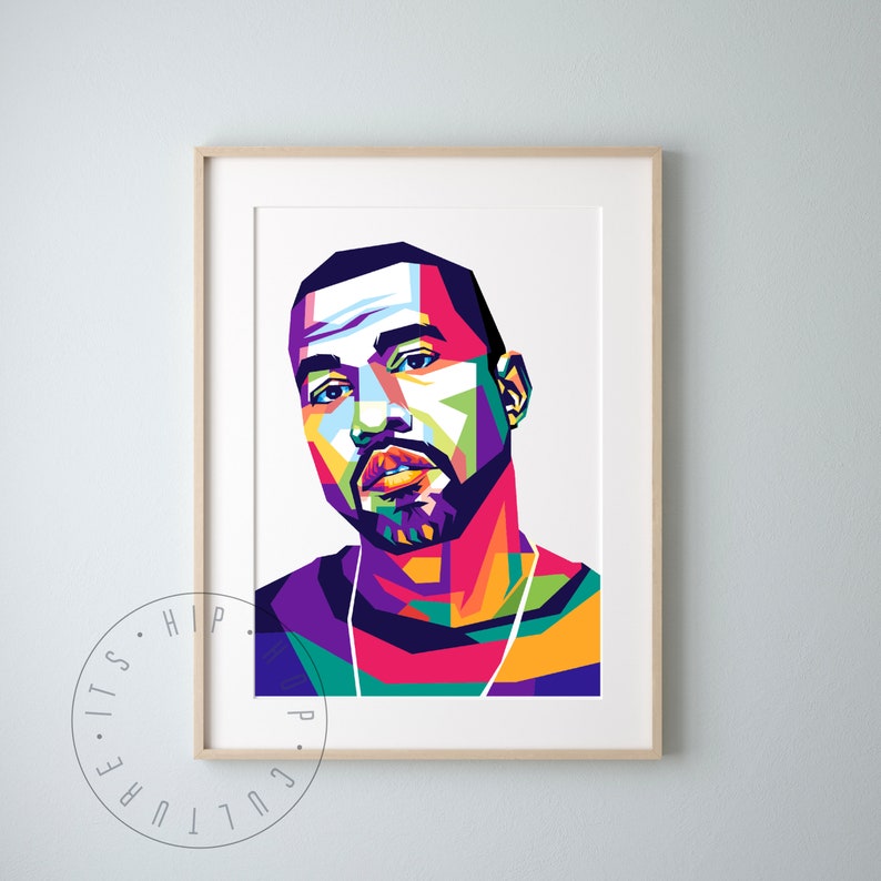 Rapper Pop Art Portrait Poster Abstract Hip Hop Art Rapper Poster Hip ...