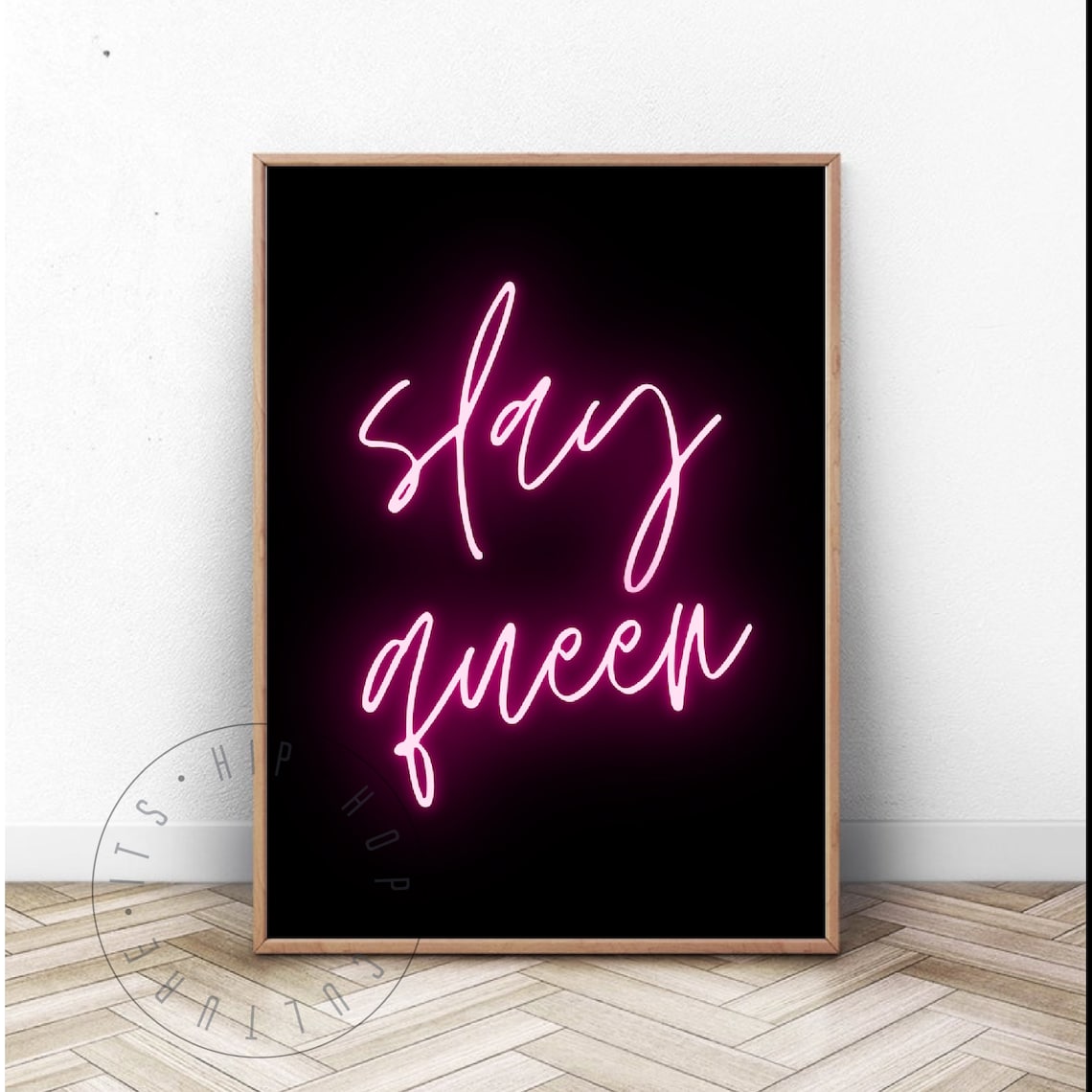 Slay Queen Poster Print Pink Neon Sign Slay Queen Saying Slay Queen ...