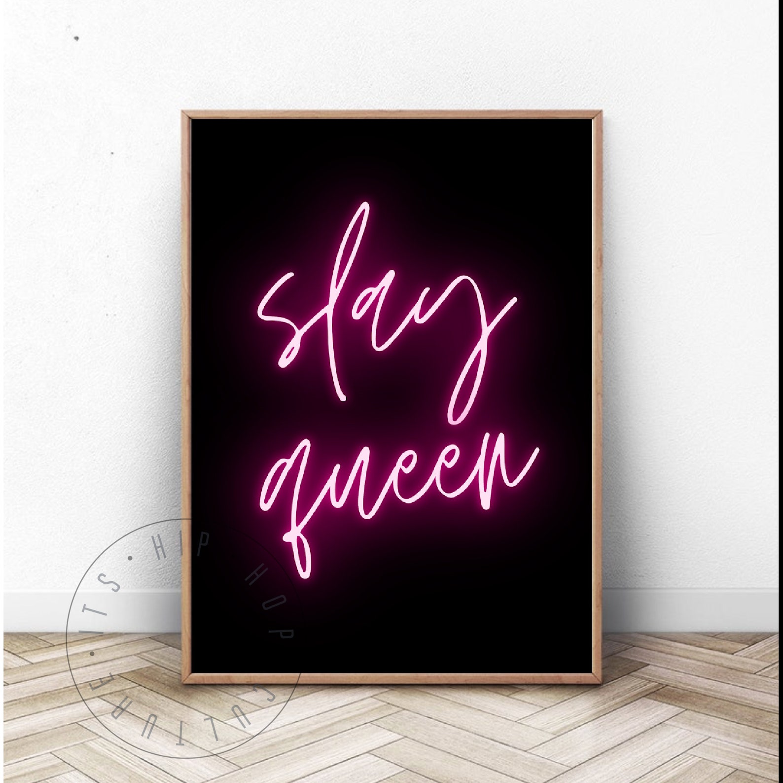 Slay Queen Poster Print Pink Neon Sign Slay Queen Saying Slay Queen ...