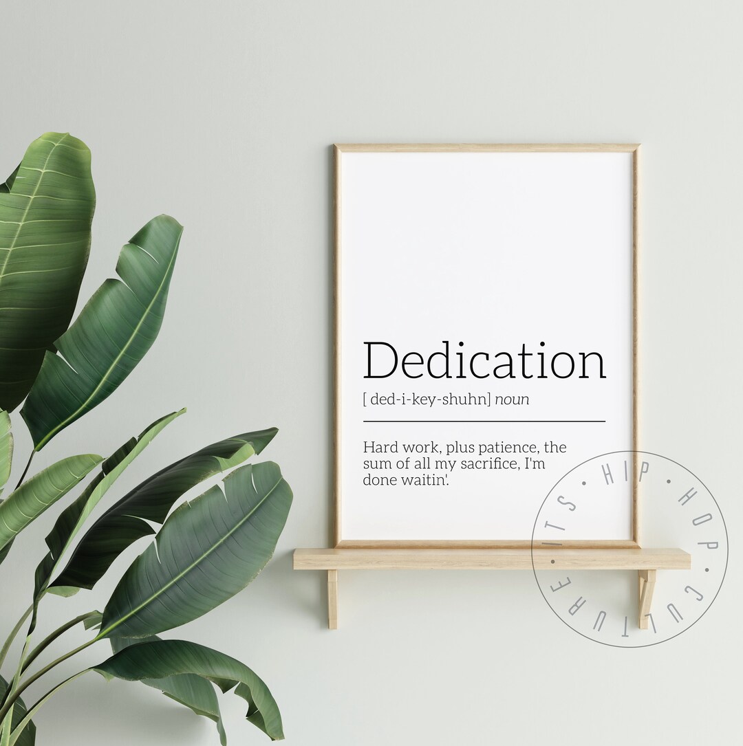 Dedication Lyric Definition Print Dedication Song Lyric Hip Hop Poster ...