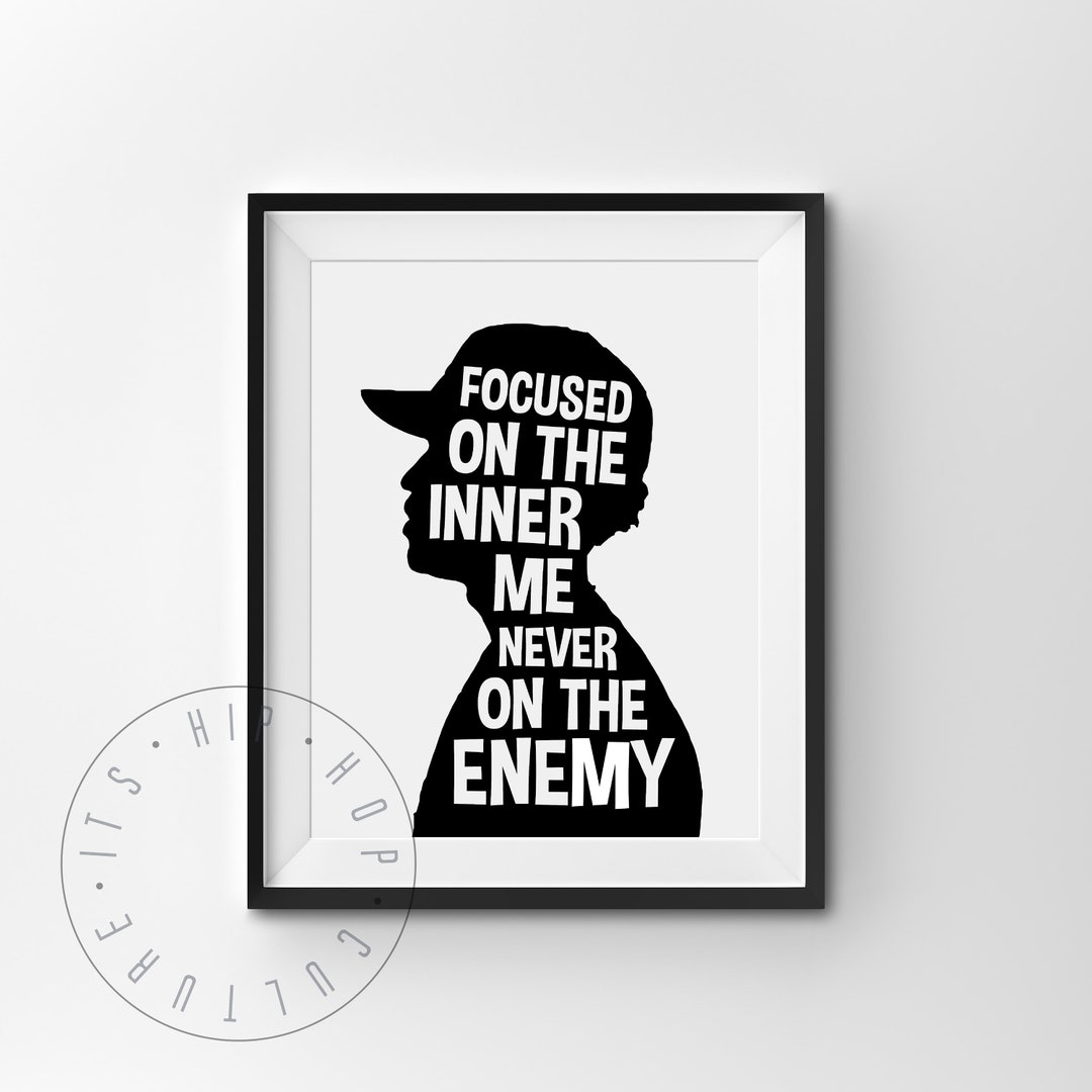 Rapper Portrait Poster Hip Hop Quote Rap Music Lyrics Old School Rap ...