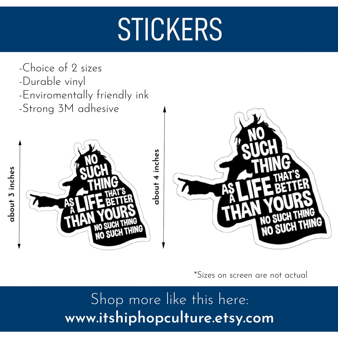 Rapper Portrait Sticker Hip Hop Sticker Rap Music Lyric Sticker Old ...