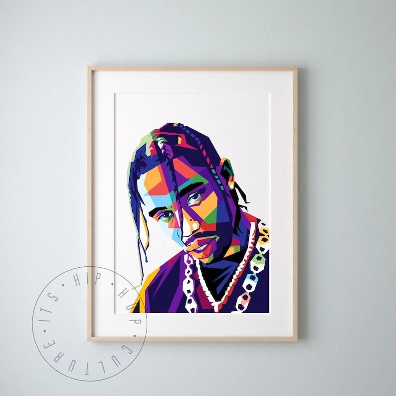 Rapper Pop Art Portrait Poster Abstract Hip Hop Art Rapper Poster Hip ...
