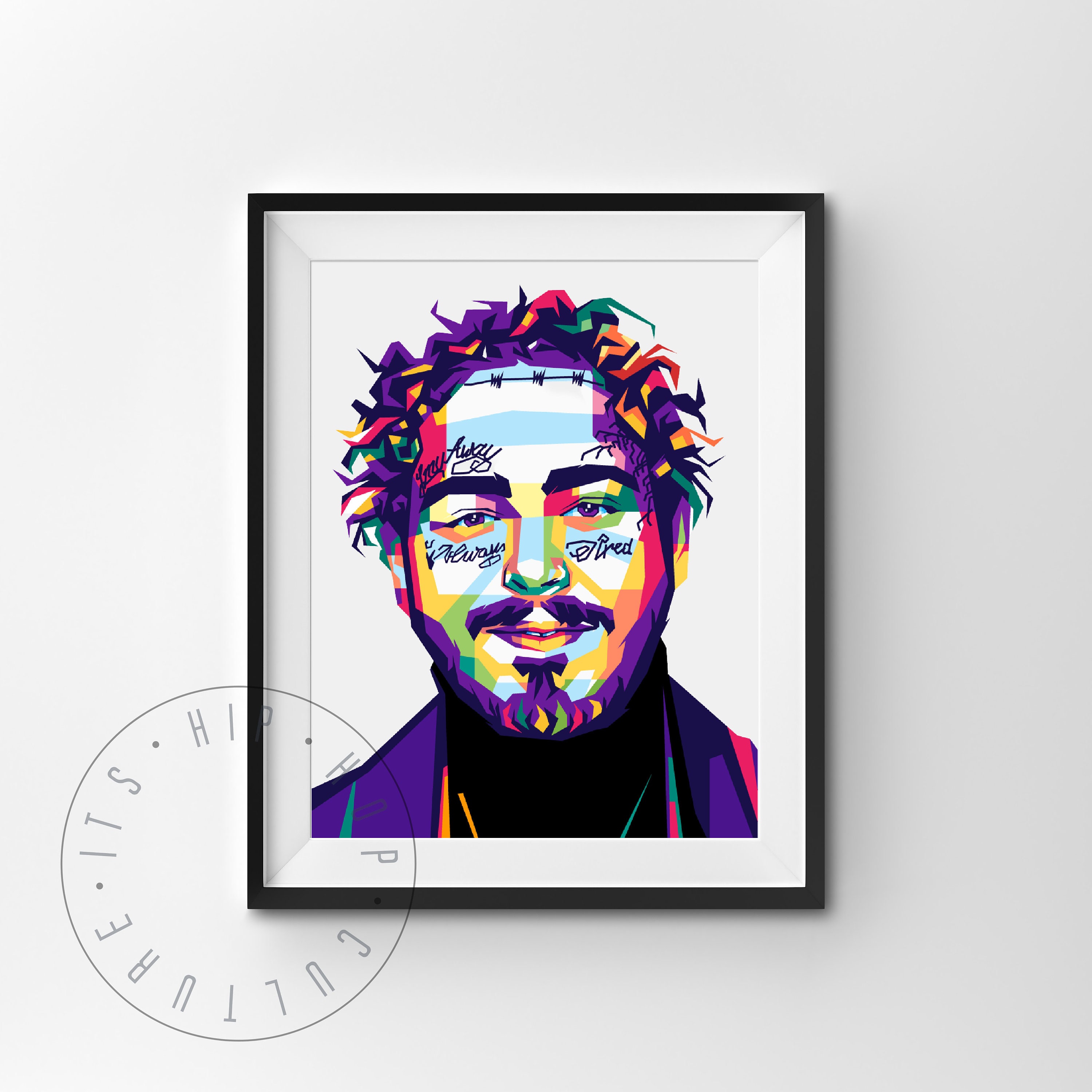 Rapper Pop Art Portrait Poster Abstract Hip Hop Art Rapper Poster Hip ...