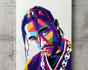 Rapper Pop Art Portrait Poster Abstract Hip Hop Art Rapper Poster Hip ...