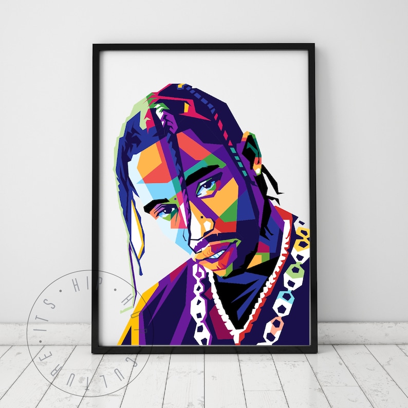 Rapper Pop Art Portrait Poster Abstract Hip Hop Art Rapper Poster Hip ...