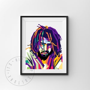 Rapper Pop Art Portrait Poster Abstract Hip Hop Art Rapper Poster Hip ...