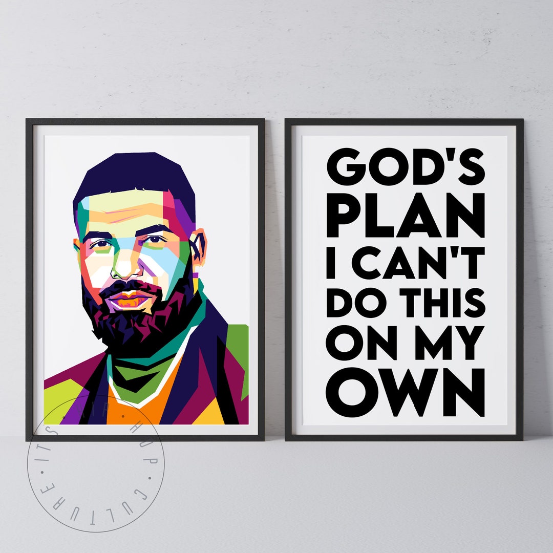 Set of 2 Rap Posters Sweatpants Hair Tied Lyrics Hip Hop Lover Print ...