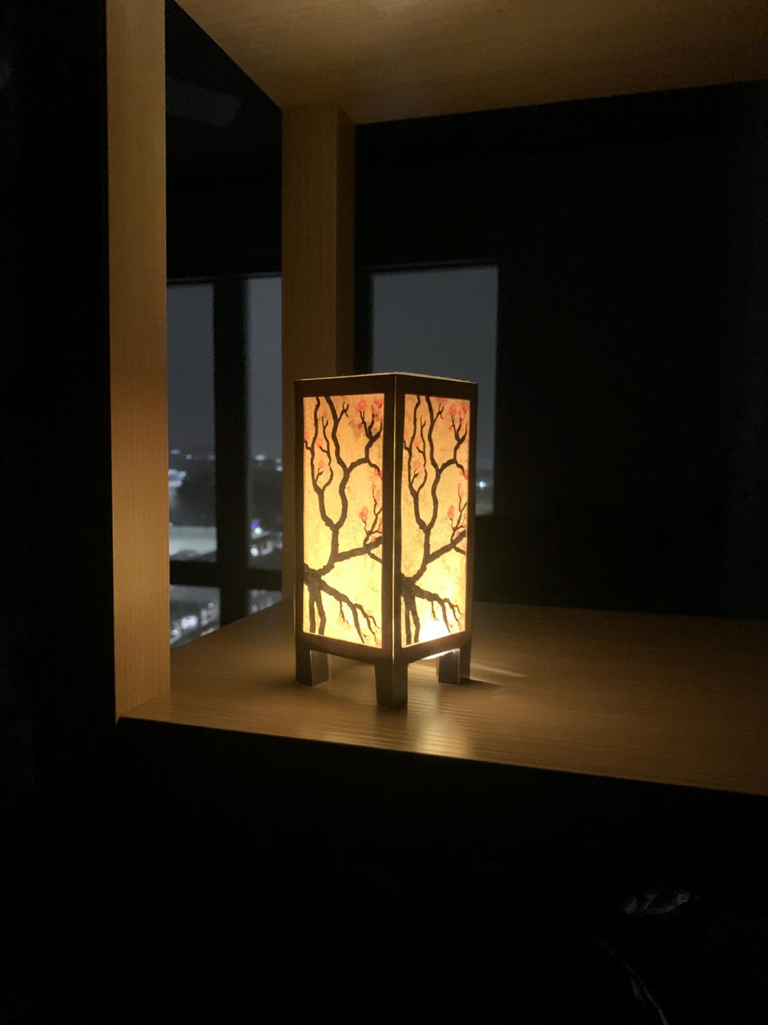 Cherry Blossom X Dino Skeleton Paper Lantern: Glow Nursery Light (LED ...