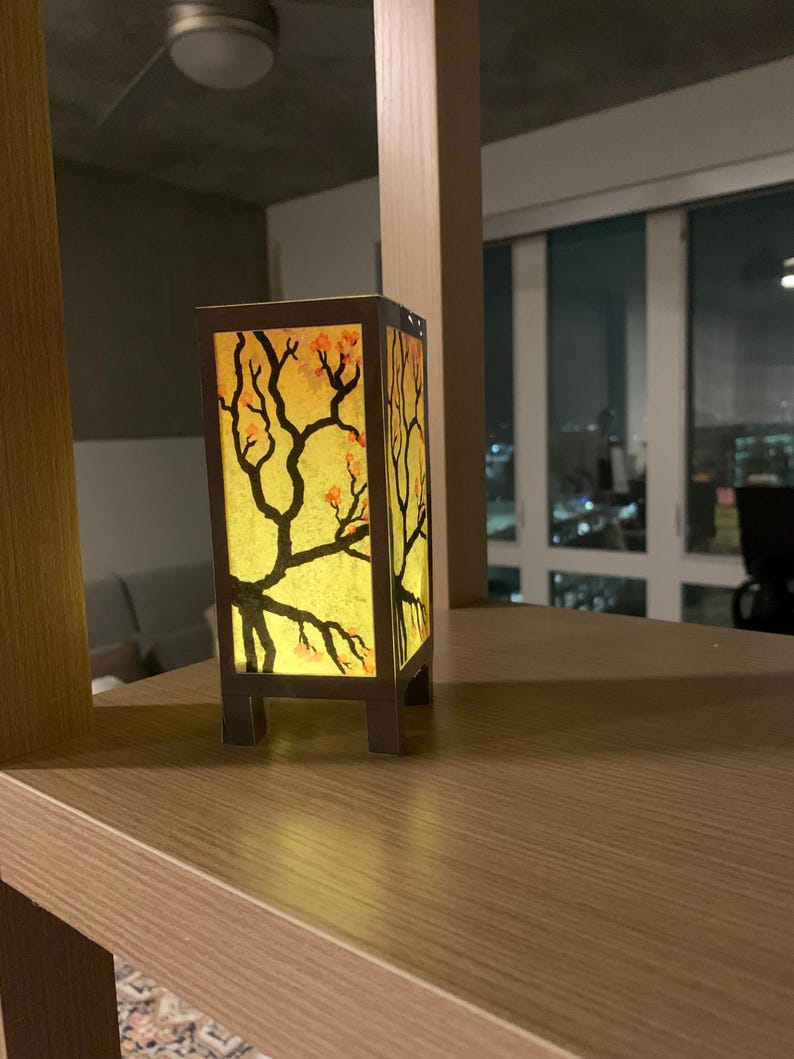 Cherry Blossom X Dino Skeleton Paper Lantern: Glow Nursery Light (LED ...