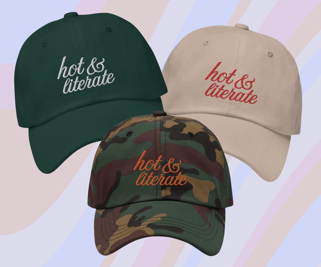 Hot & Literate Dad Hat - Book Club for Book Hoes - Etsy