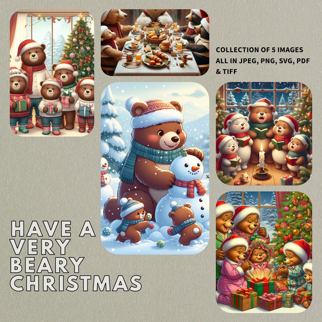 A Beary Merry Christmas Collection - Etsy